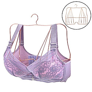 homozy Metal Bra Hangers, Space Saving Anti Deformation Bra Hangers, Small Hangers, Clothes Hangers, Rose Gold/Gold - Rose Golden