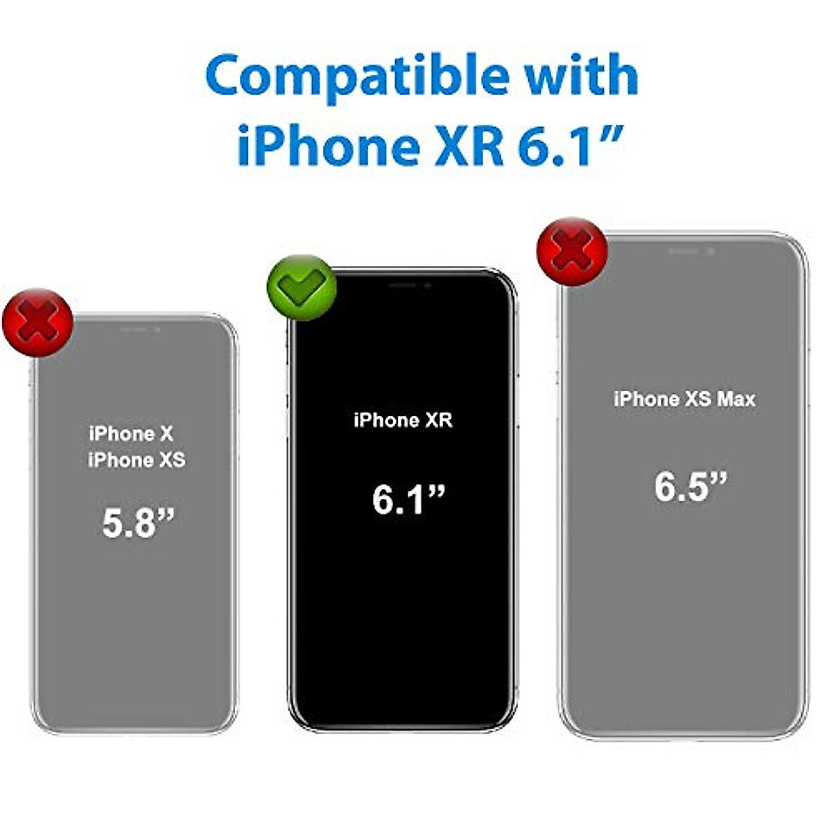 ImpactStrong Clear Case for iPhone XR, Ultra Protective with Built-in Clear Screen Protector Transparent Full Body Cover (Black)