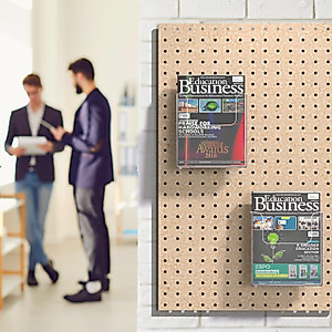 Marketing Holders 12 Pack Peg Board 6.5" W Brochure Holder Pamphlet Display Catalog Booklet Maps Literature Printed Material Menu Clear Acrylic