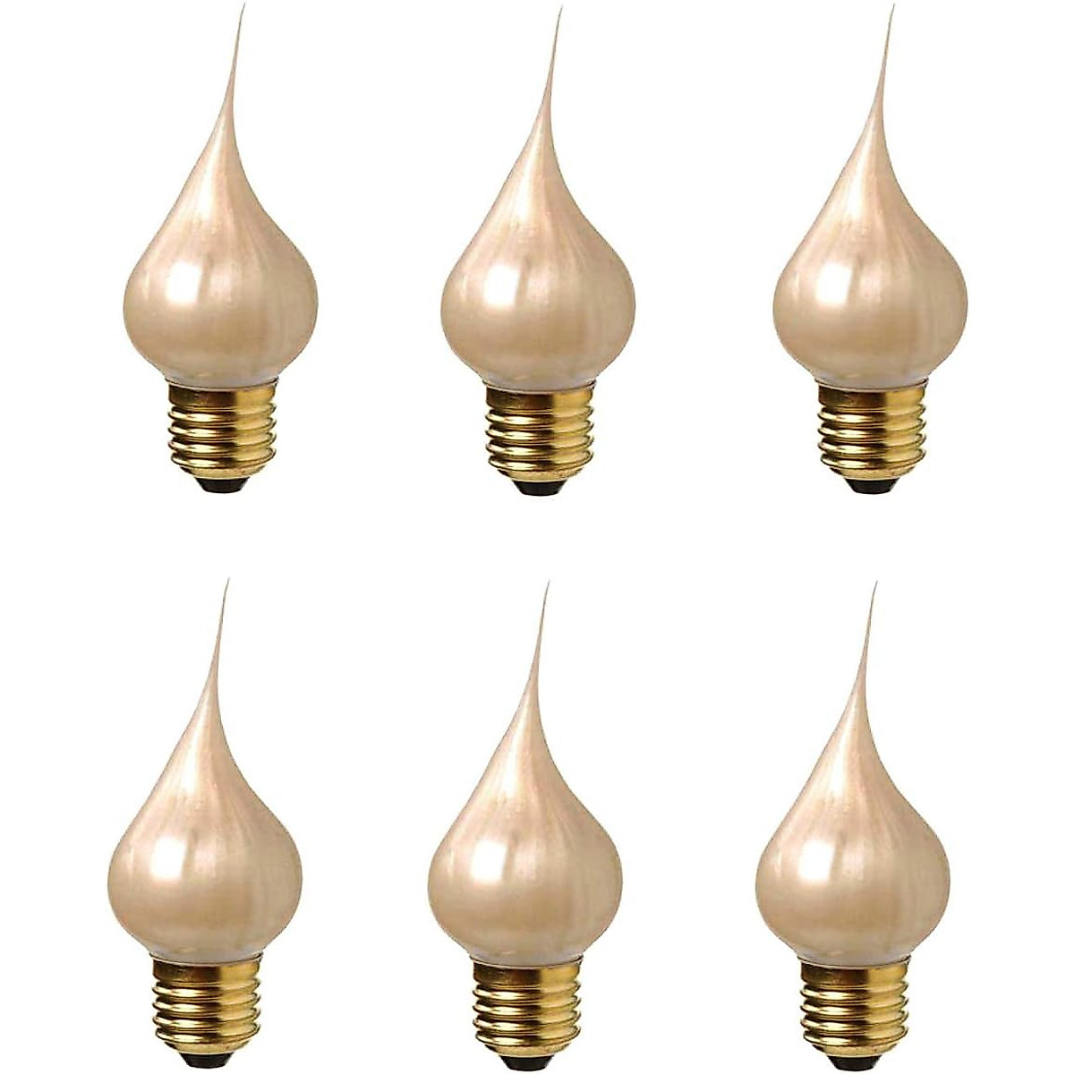 Creative Hobbies® 7194PSA Large Medium Base Champagne Silicone Light Bulbs, 7.5 Watt, Individually Boxed, Wholesale Pack of 6 Bulbs