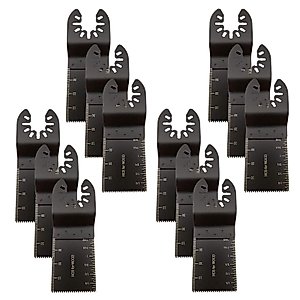 Mixed Wood Oscillating Multitool Saw Blade Set Fits Fein Multimaster, Porter Rockwell Cable,Black & Decker,Bosch Craftsman,Ridgid Ryobi,Makita Milwaukee,Dewalt, Chicago (12 PCS)
