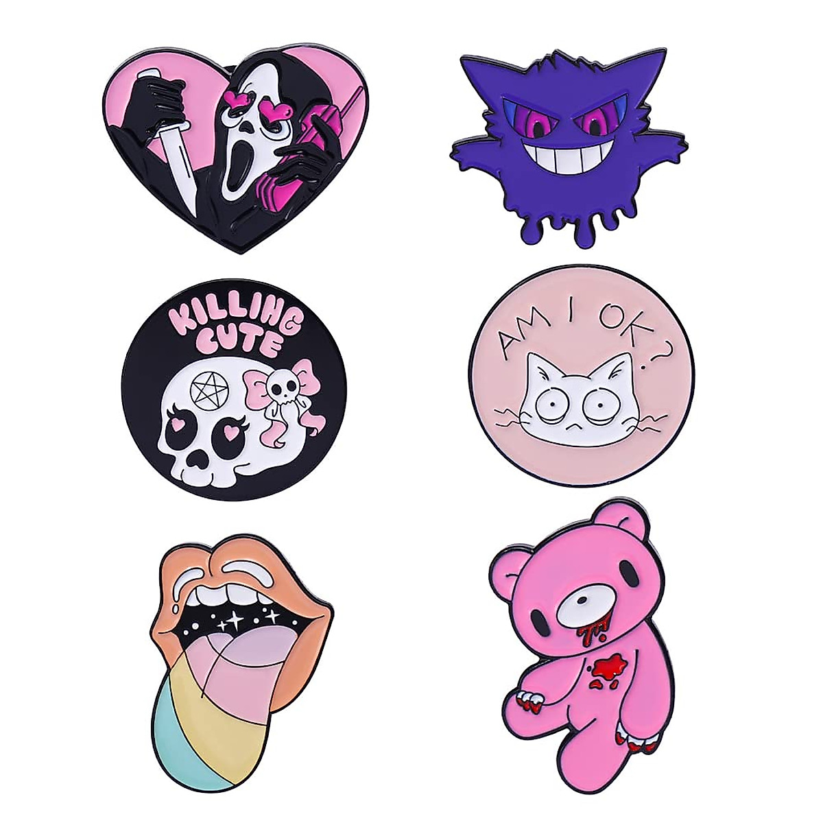 Funny Halloween Pins for Backpacks Aesthetic- Cute Ghost Enamel Pins Bulk for Hats-Kawaii Skeleton Brooch Pins