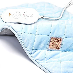 nalax Electric Microfiber Adjustable Heating Weighted Pad with Tourmaline Beads. Jade Stones, Off Timer, & Controller for Muscle Pain Relaxation, XL