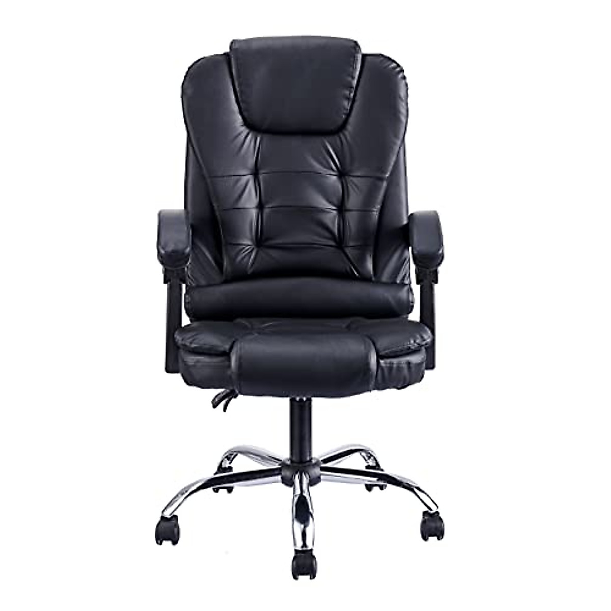 Santoll High Back Office Chair Adjustable Ergonomic Desk Chair with Padded Armrests,Executive PU Leather Swivel Task Chair with Lumbar Support (Black)