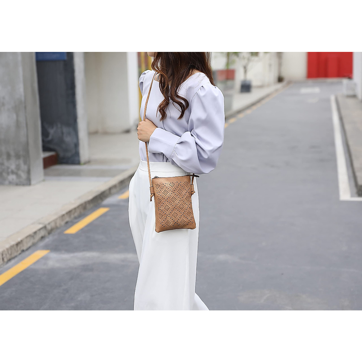 MKF Collection Crossbody Bags for Women Handbag, PU Leather Crossover, Small Shoulder Side Messenger Purse Rose