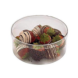 Pioneer Plastics 185C Clear Round Plastic Container, 7.375" W x 3" H, Pack of 4