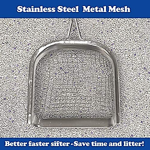 Sand Dipper Square Cat Scoop - Stainless Steel Long Adjustable Handle Cat Litter Scoop, 29" to 41" Reach (Mid-Adjustable)