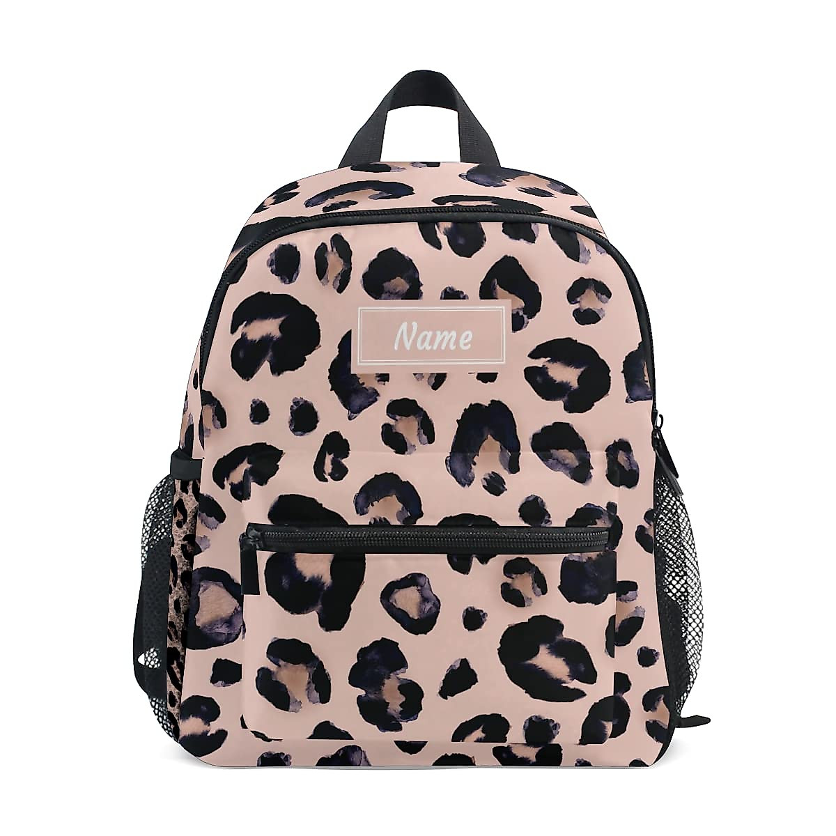 Custom Leopard Print Cheetah Pink Toddler Backpack for Boy Girl Preschool Bag for Children Personalized Bookbag