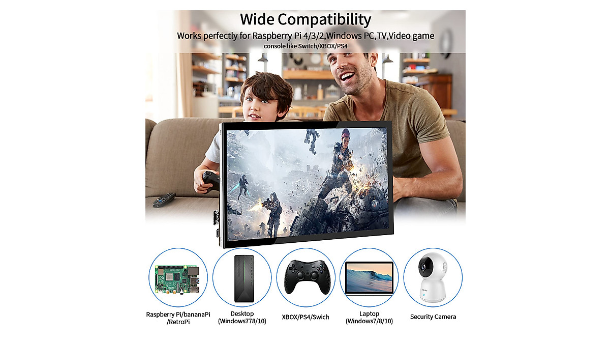 HMTECH 10.1 Inch Touchscreen Monitor for Raspberry Pi & PC