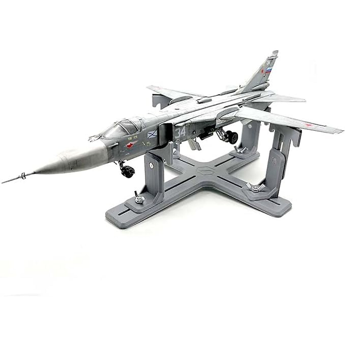 Stand for Model Airplanes for Display Making and Painting,Model Building Berth jig,Tray for Part of 1/72, 1/48(Grey+Swivel Base)