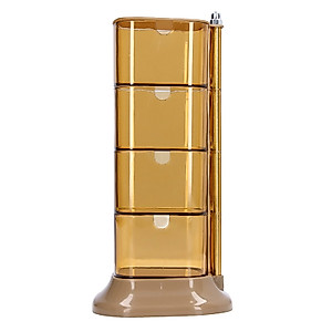 HERCHR Spice Jars Seasoning Storage Containers,4 Layer Clear Seasoning Rack Spice Pot Condiment Jars Rotatable Salt Box Sealing Seasoning Box for Home Kitchen