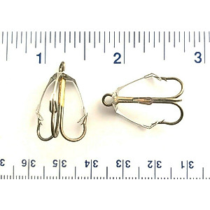 25 Gerry's Tackle 2X Strength Bronze Weedless Treble Hooks Size 6