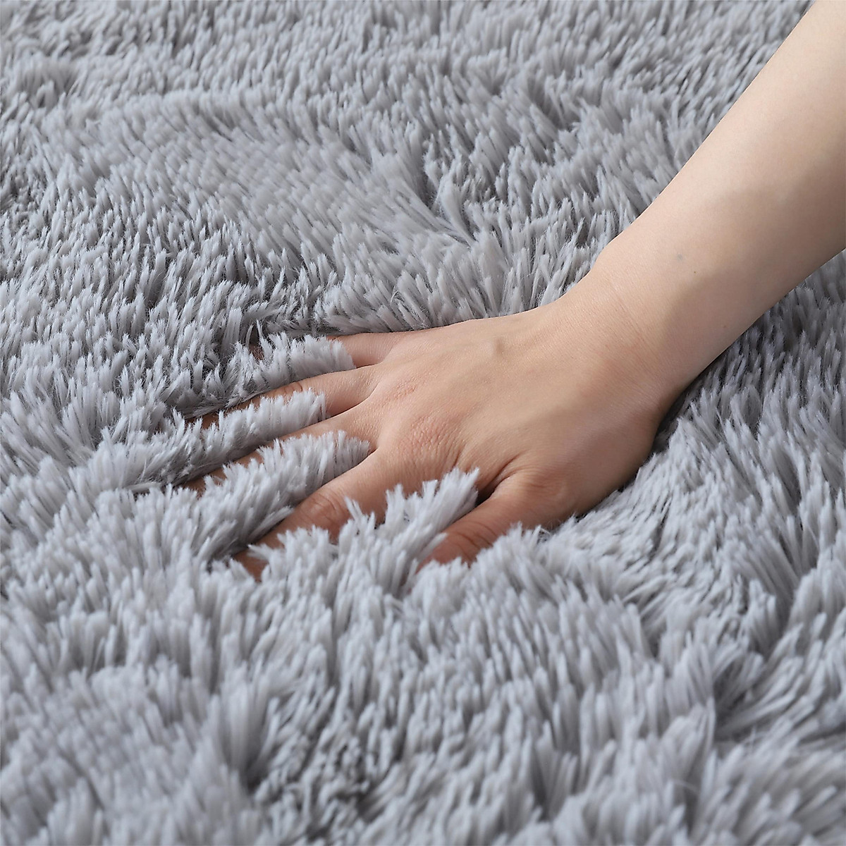 Vafodo Fluffy Bedroom Rug Carpet,8x10 Feet Shaggy Fuzzy Rugs for Bedroom,Soft Rug for Kids Room,Plush Nursery Rug for Baby,Solid Deep Grey Area Rugs for Living Room,Cute Room Decor for Girls Boys