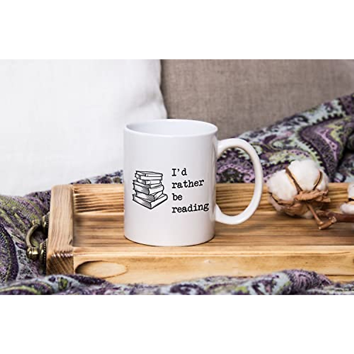 Book Lover Mug, I'd Rather Be Reading Mug, Bookish, Library, Reader, Mug For Teacher, Bookworm Coffee Mug Gift, Reading Bookaholic Teacup, Christmas or Birthday Gift