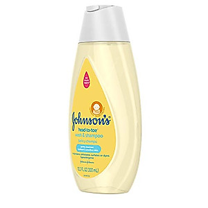 Johnson's Baby Head-to-Toe Gentle Baby Body Wash & Shampoo, Tear-Free, Sulfate-Free & Hypoallergenic Bath Wash & Shampoo for Baby's Sensitive Skin & Hair, Washes Away 99.9% of Germs 10.2 fl. oz
