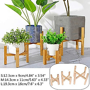 CHDHALTD Mid Plant Stand Durable Wood Planter Pot Trays Flower Pot Holder Strong Free Standing Bonsai Holder Home Garden Indoor Display Plant Stand Shelf