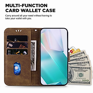 Designed for OnePlus Nord N20 5G Phone Case Wallet,PU Leather Flip Folio Cover with Credit Card Holders Little Cute Tiger Embossed Kickstand Wrist Strap Purse Case for OnePlus Nord N20 5G,Brown