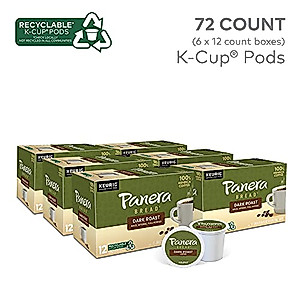 Panera Bread Dark Roast Coffee, Keurig Single Single Serve Coffee K-Cup Pods, 12 Count (Pack of 6)