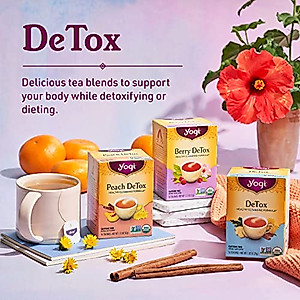 Yogi Tea - Peach DeTox Tea (6 Pack) - Healthy Cleansing Formula with Traditional Ayurvedic Herbs - Caffeine Free - 96 Organic Herbal Tea Bags