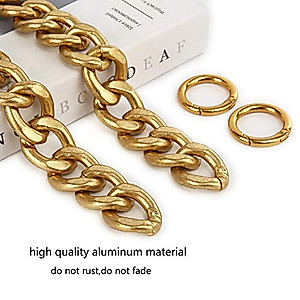 Xiazw DIY Heavy Chunky Aluminum Metal Purse Handle Bag Chains Charms Straps Replacement Handbag Accessories Decoration (Gold)