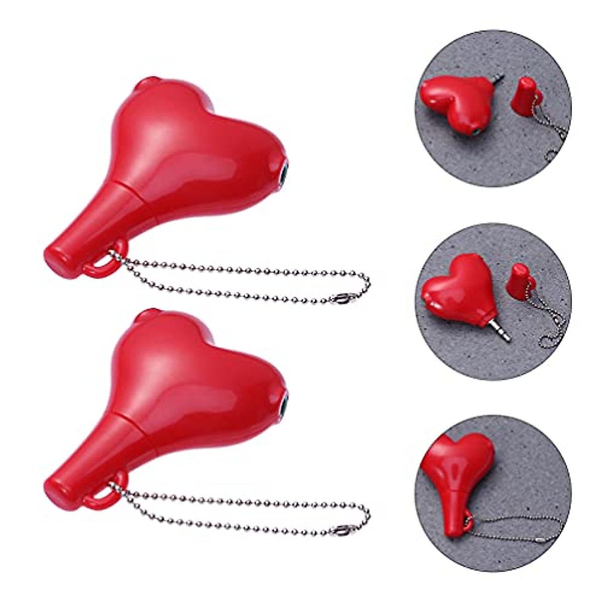 MILISTEN 2pcs Heart Shaped Audio Adapter Headphone Cable Splitter Earphone Cable Divider