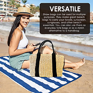 Rattan Women Shoulder Bags Large Capacity Female Summer, Beach, Minimalist, Daily, Top-handle Handbag,Straw Totes