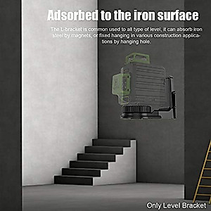 L-shape Laser Level Adapter, Multifunctional Magnetic Pivoting Base, 360 Degree Adjustable, Support with 1/4" and 5/8" thread