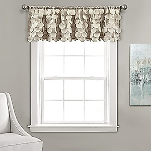 Lush Decor Gigi Window Curtain Valance, 14" Long x 70" Wide, Wheat