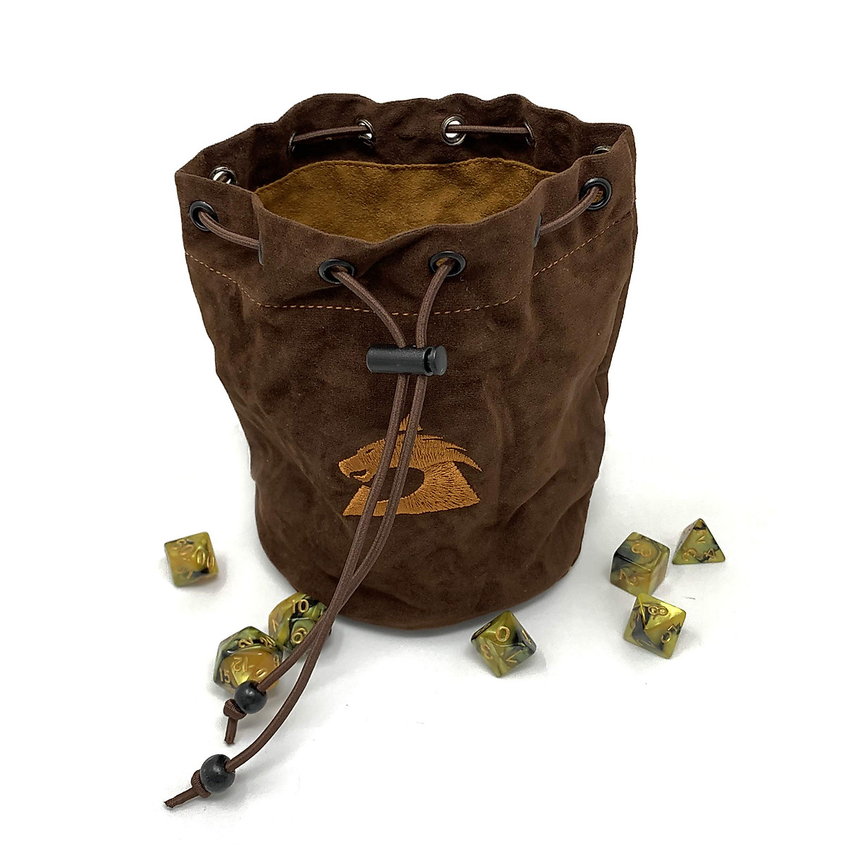 Dundra Multipocket Dice Bag - DND Velvet Pouch - Large Dice Bags for D&D with Pockets - Soft Case for RPG Dice Storage - Drawstring Pouches for Role Playing Games Dice Set - Polyhedral Dice Holder Bag