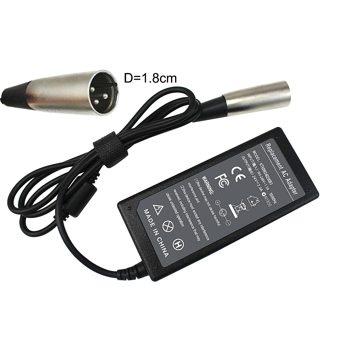 New XLR Electric Scooter Battery Charger for Go-Go Elite Traveller,Mobility Electric Scooter Wheelchair Gel,Hoveround mpv5 Mobility Chair Scooter FS,Jazzy Power Chair,iZip,GT,Electric Scooter 24V 2A