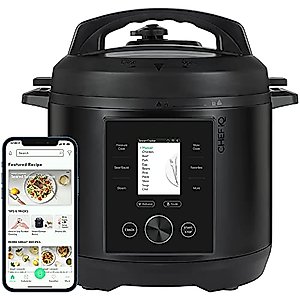 CHEF iQ Pressure Cooker with WiFi and Built-in Scale - Easy-to-Use 10-in-1 Multicooker with 1000+ Guided Recipes - Instant Meals for Foodies - 6 Quart - Family Size