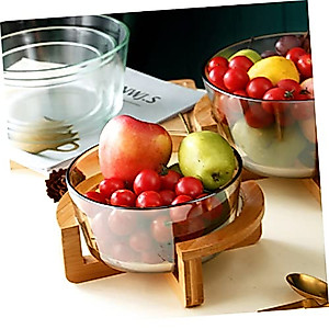 Cabilock 1 Set Bowl Decorative Glass Bowl Decorative Fruit Bowl Server Tray Food Storage Bowl Footed Trifle Bowls Glass Containers Household Salad Bowl Household Glass Bowl Glass Salad Bowl