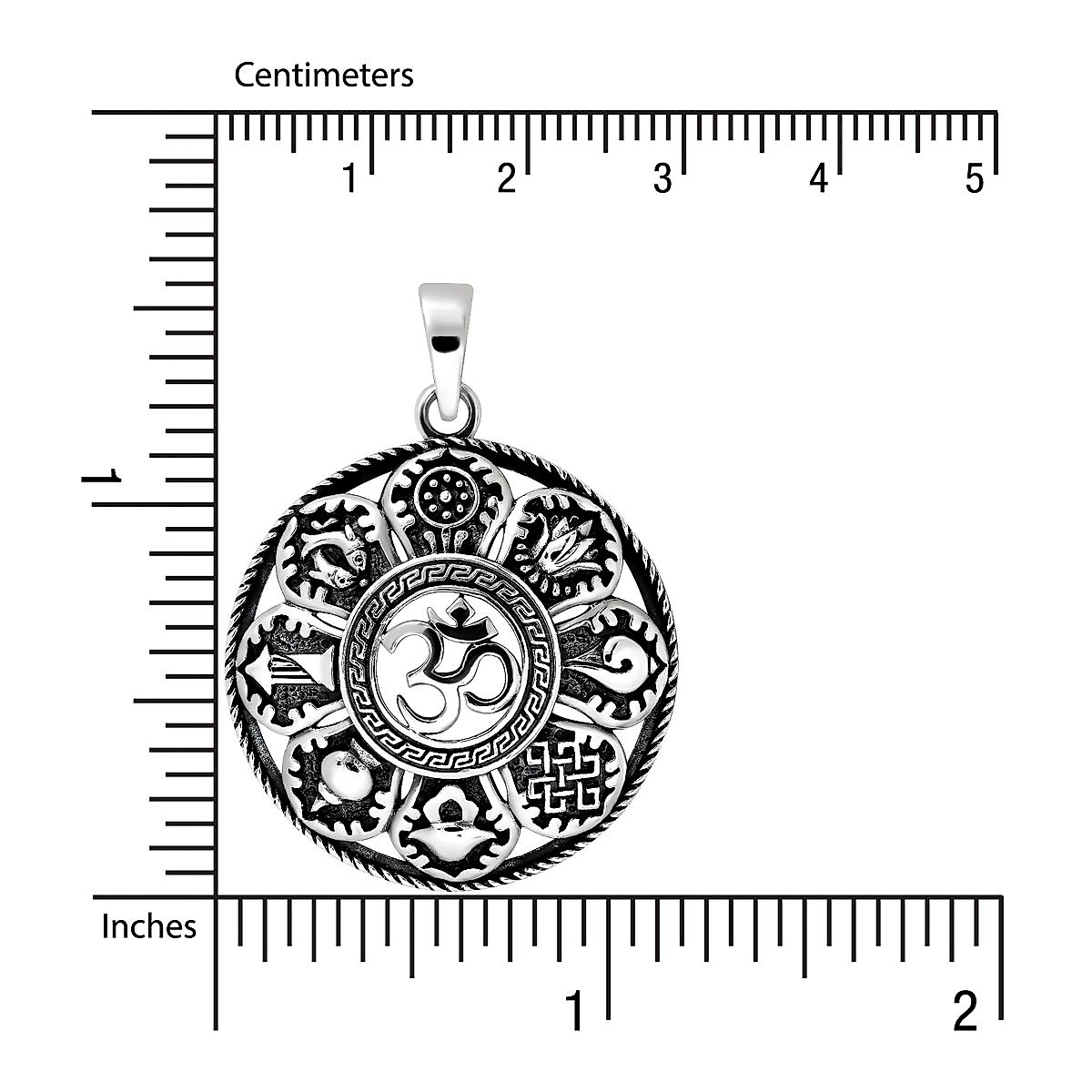 WithLoveSilver 925 Sterling Silver Om Ohm Buddha Tibet Amulet Tibetan Pendant