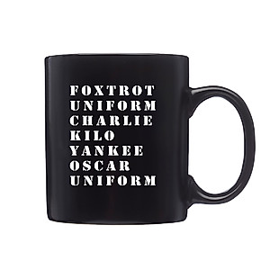 Rogue River Tactical Funny Coffee Mug Military Alphabet Foxtrot You Black Novelty Cup Great Gift Idea For Office Party Employee Boss Coworkers