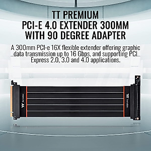 Thermaltake TT Premium PCI-E 4.0 High Speed Flexible Extender Riser Cable 300mm with 90 Degree Adapter AC-058-CO1OTN-C2 (ONLY Work Core P6 Case)