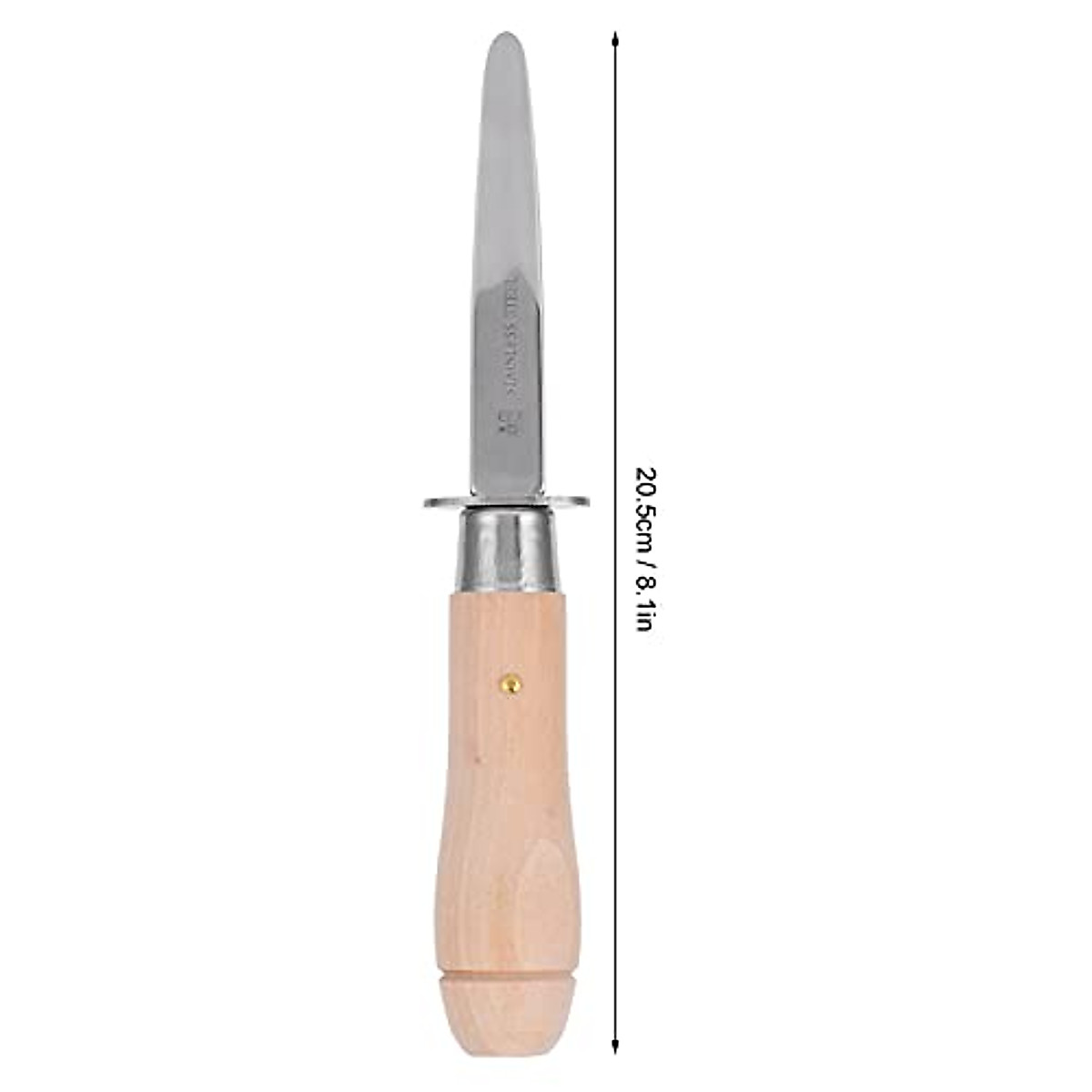 LAIONTY Oyster Knife Stainless Steel Non-slip Poly with Long Wood Handle Oyster Shucker Clam Knife Seafood Opener Tools for Kitchen
