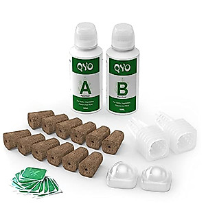 QYO Seed Pods kit for Hydroponics Garden Kit with 12pcs Growth Sponges,12pcs Basket Kit, A&B Solid Nutrient (Seeds not Included)