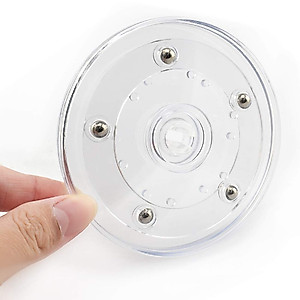 SDTC Tech 2-Pack 4 Inch Lazy Susan Turntable Organizer 360 Degree Rotating Bearings Acrylic Round Turntable for Kitchen Corner Cabinets/Spice Rack/Table Cake Decorating - Clear Tone