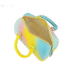 Rainbow Jelly Bag Mini Satchel Crossbody Women Purse Handbags by Soulfina (Multi-M)