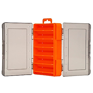 Grebest Fishing Lure Box,Fishing Box Storage Double-Sided Fishing Tackle Box Lure Bait Hook Accessories Storage Organizer for Angling Outdoor Fishing Orange One Size