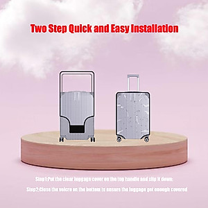 Kinglighten 20 Inch Luggage Cover Protector Bag PVC Clear Plastic Suitcase Cover Protectors Travel Luggage Sleeve Protector