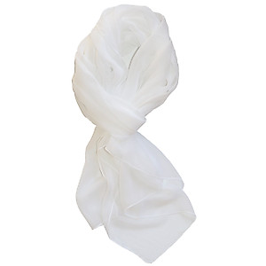 Ted and Jack - Solid Silk Lightweight Accent Scarf (White)