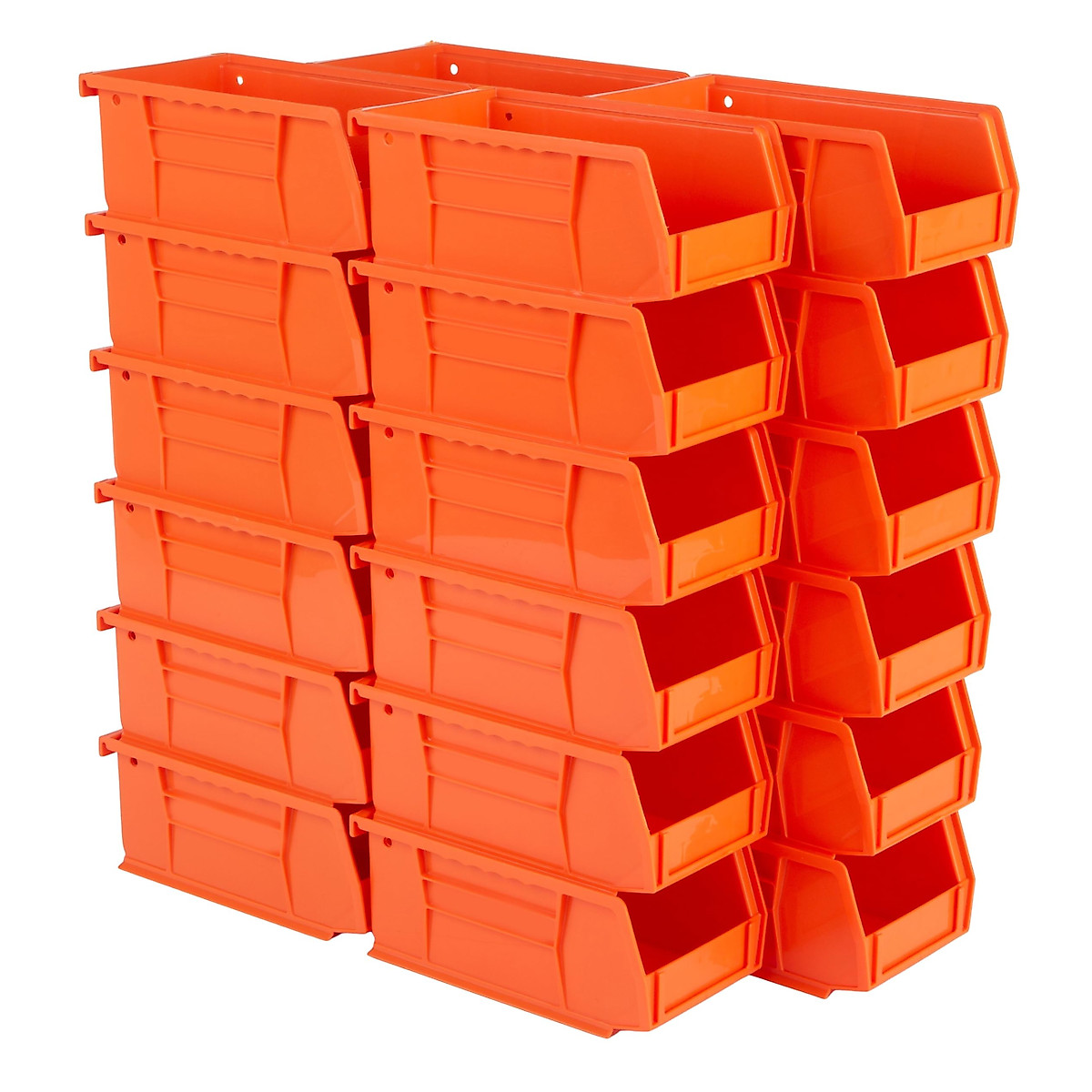 Hudson Exchange 7-1/2" x 4" x 3" (24 Pack) Plastic Stackable Storage Bin and Hanging Container, Orange