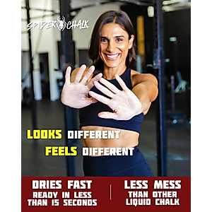 SPIDER CHALK 8oz White Widow Extreme Liquid Chalk, Dry Hands, Better Grip for Gym, Powerlifting, Weightlifting - Skin Friendly, Made in The USA