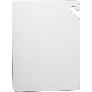 San Jamar CB101212WH Cut-N-Carry Co-Polymer Cutting Board, 12" Length x 10" Width x 1/2" Thick, White