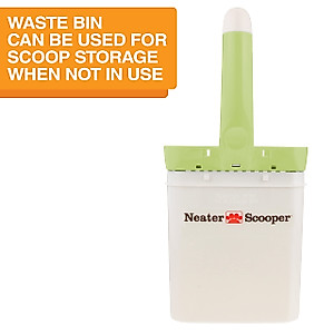 Neater Pets Neater Scooper Standard Cat Litter Scoop, 60 Refill Bags – Mess-Free Cat Litter Scooper with Bag, Spill-Proof Kitty Box Sifter, Bin Doubles as Poop Shovel Holder, For Single-Cat Households