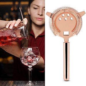 Cocktail Strainer, Rose Gold Stainless Steel Martini Drink Strainer Ice Filter for Professional Bartenders and Mixologists
