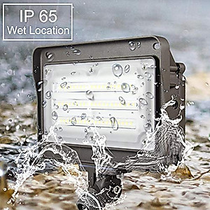 kadision LED Flood Light Outdoor with Dusk to Dawn Photocell, 50W 6500LM IP65 Waterproof Adjustable Knuckle Mount LED Flood Lights 5000K 100-277V ETL Listed