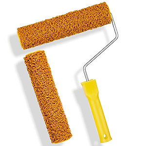 Willinglong 2 Pcs Paint Roller Covers with Roller Frame Kit, Paint Roller 9 Inch, Small Paint Rollers for Painting Walls, Home Improvement Paint Supplies(Texture Paint Roller)