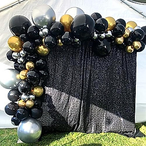 RUBFAC 36in Silver Giant Balloons, 5pcs Metallic Silver Latex Helium Balloons for Birthday Party Photo Shoot Wedding Baby Shower Decoration